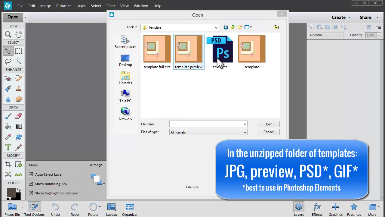 Create A Scrapbook Layout With A Template - 05 Types of FIles in Folder ...