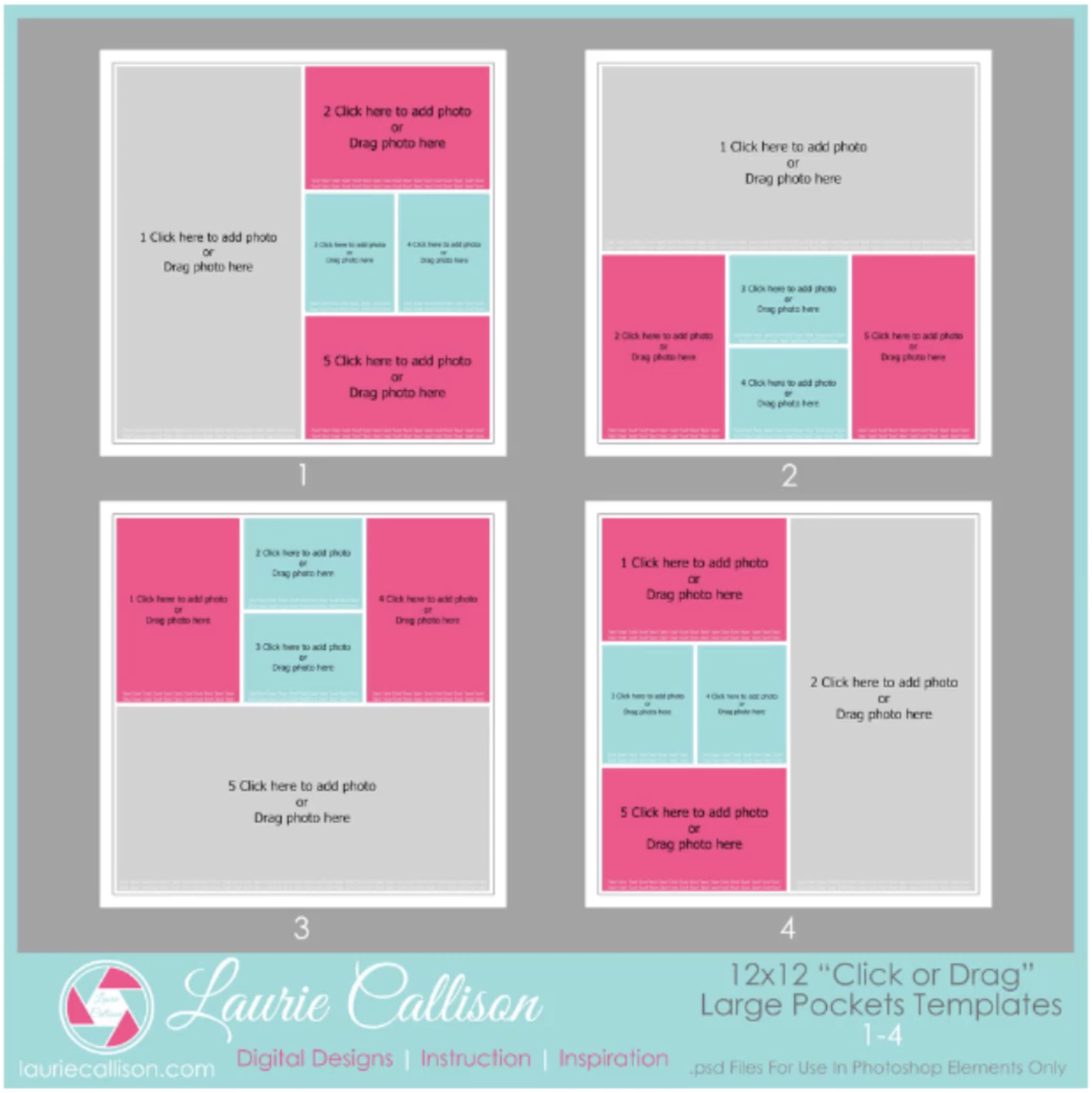 Large photo templates - Digital Scrapbooking HQ