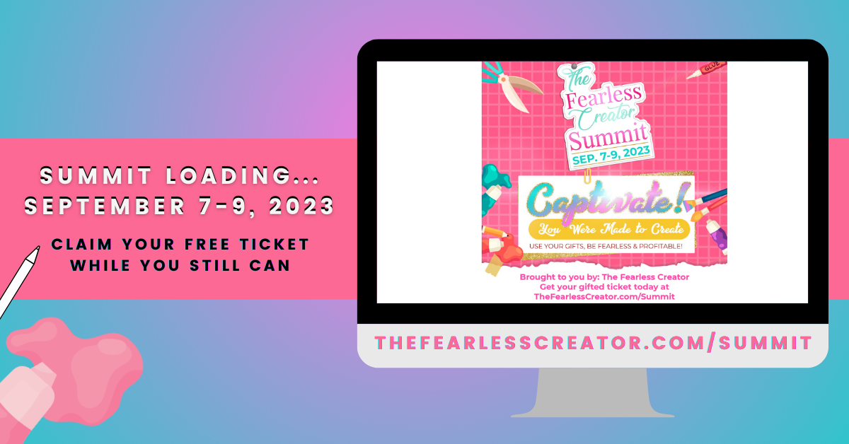 2023 The Fearless Creator Summit Flyer Banner on Computer Mockup ...